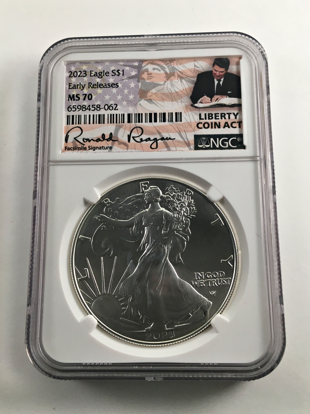 2023 American Silver Eagle*Early Releases*Signature of Ronald Reagan ...