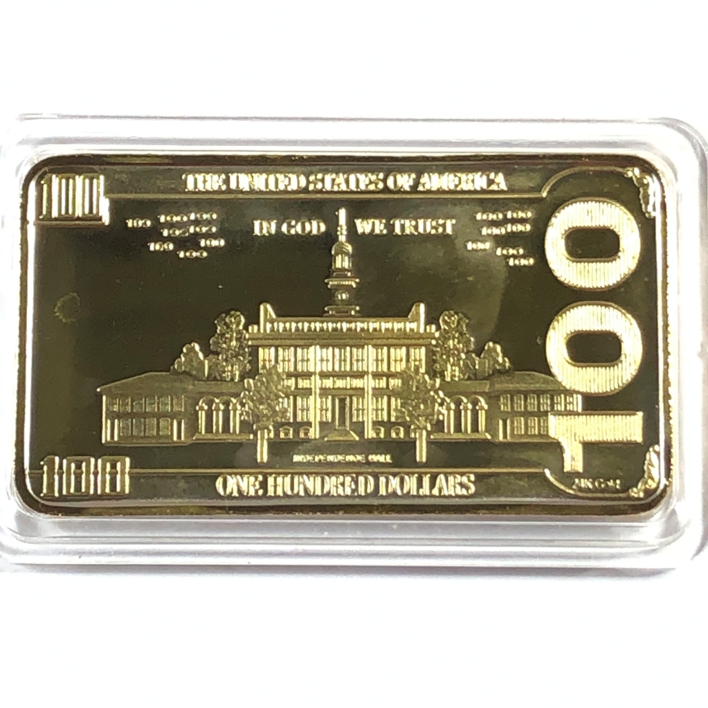 22K Gold Layered $100 Donald Trump Bar*Federal Reserve Note Replica ...