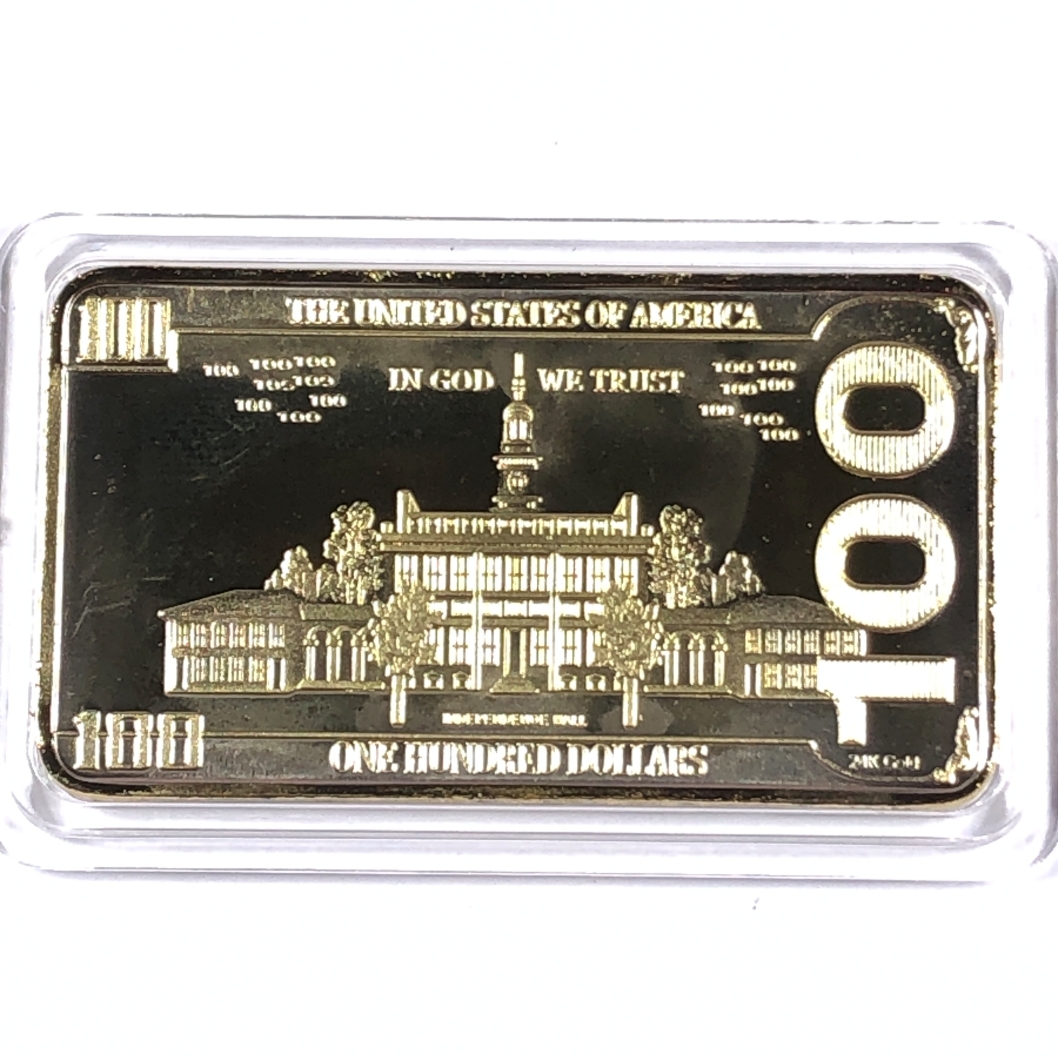 22K Gold Layered $100 Donald Trump Bar*Federal Reserve Note Replica ...