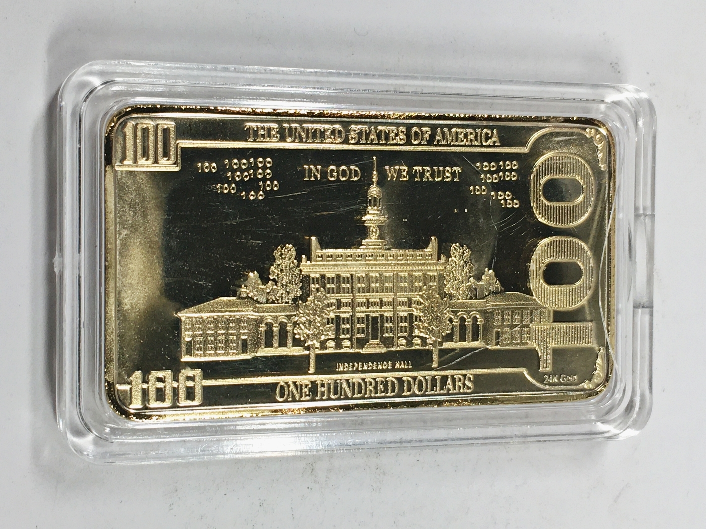 22K Gold Layered $100 Donald Trump Bar*Federal Reserve Note Replica ...