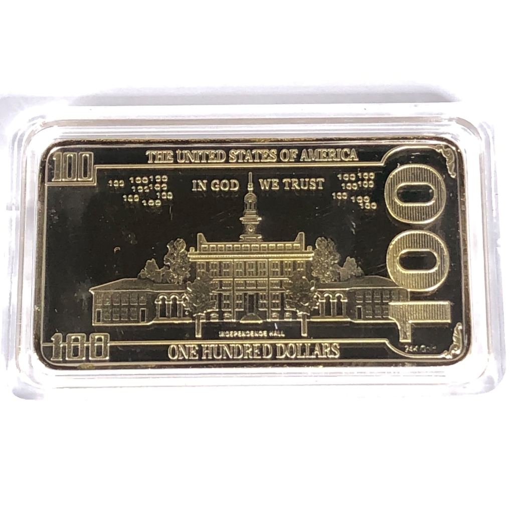 22K Gold Layered $100 Donald Trump Bar*Federal Reserve Note Replica ...