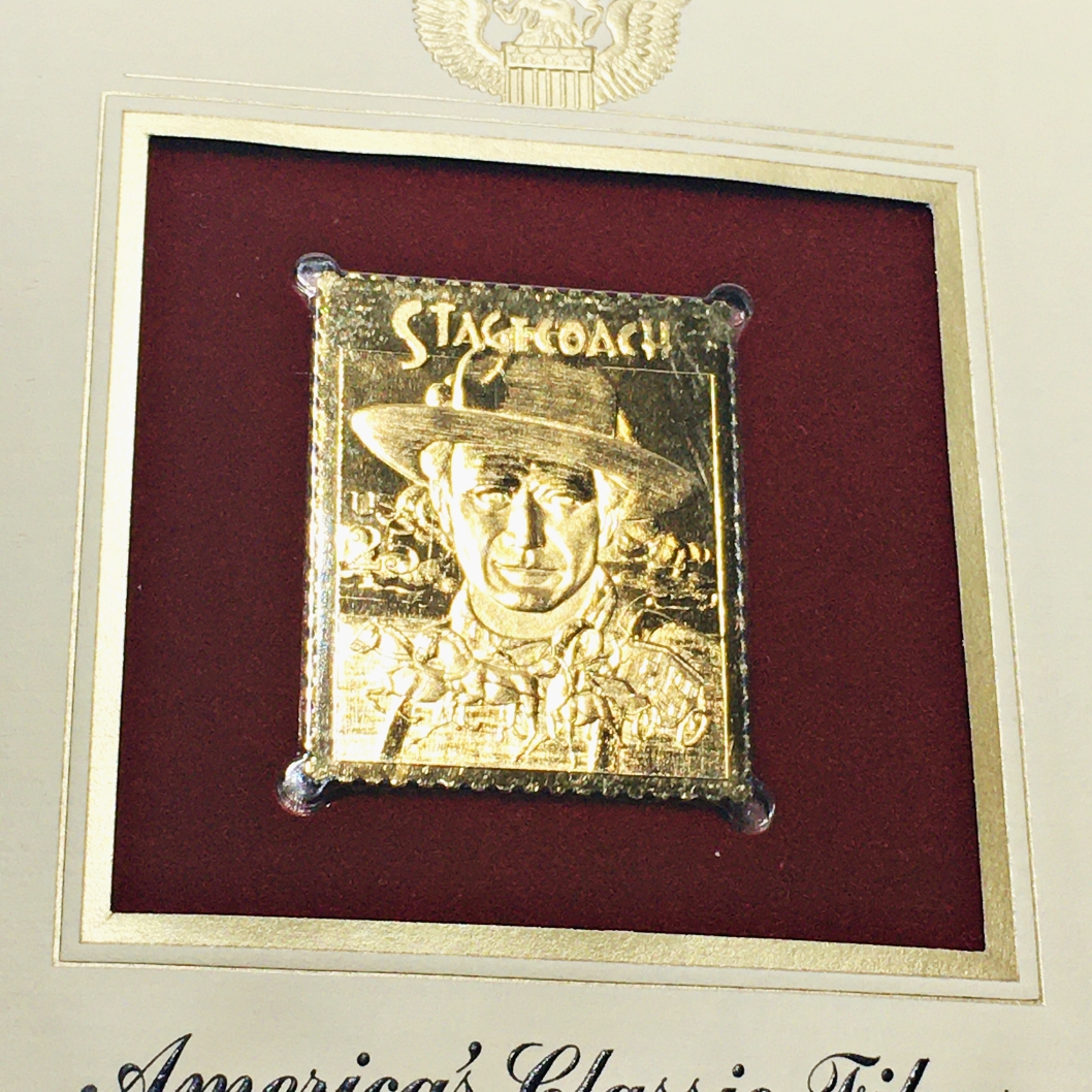 22K Gold Replica Stamp on FDC*1990 America's Classic Films; Westerns ...