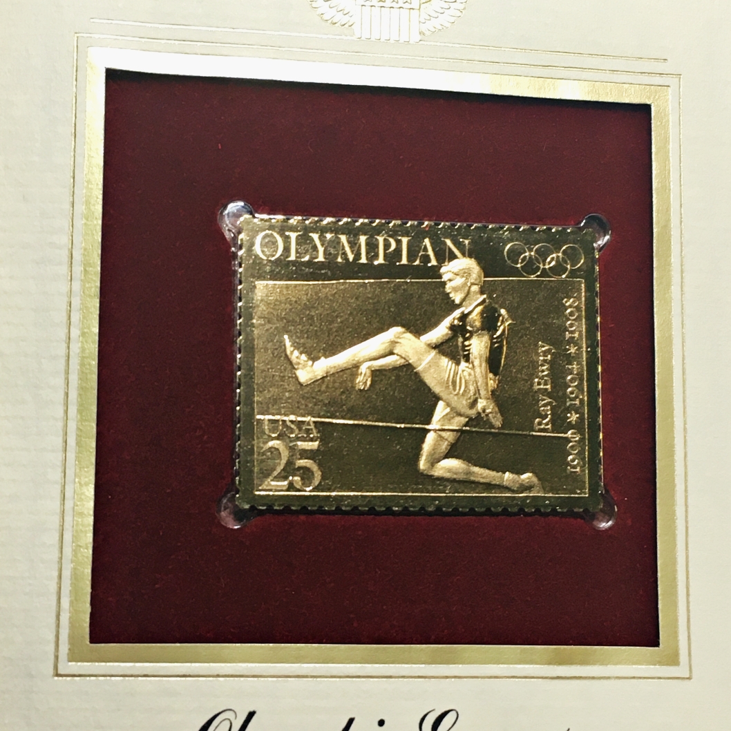 22K Gold Replica Stamp on FDC*1990 Olympic Games; High Jump*Postmarked ...