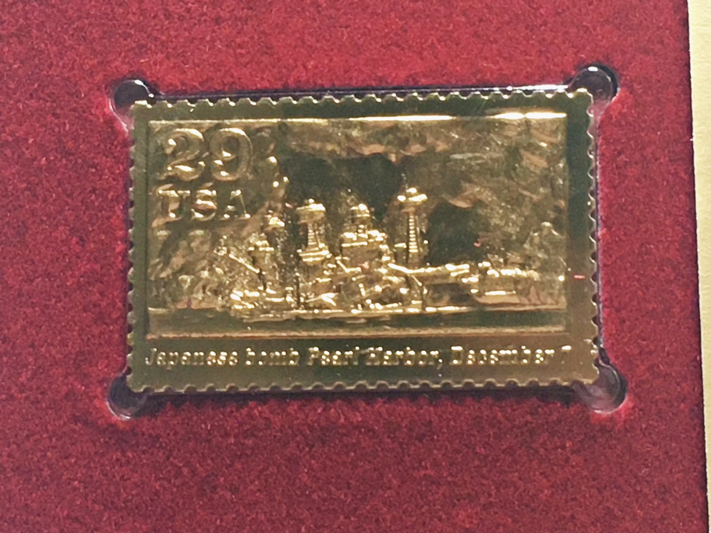 22K Gold Replica Stamp on FDC*1991 World War II; Pearl Harbor ...