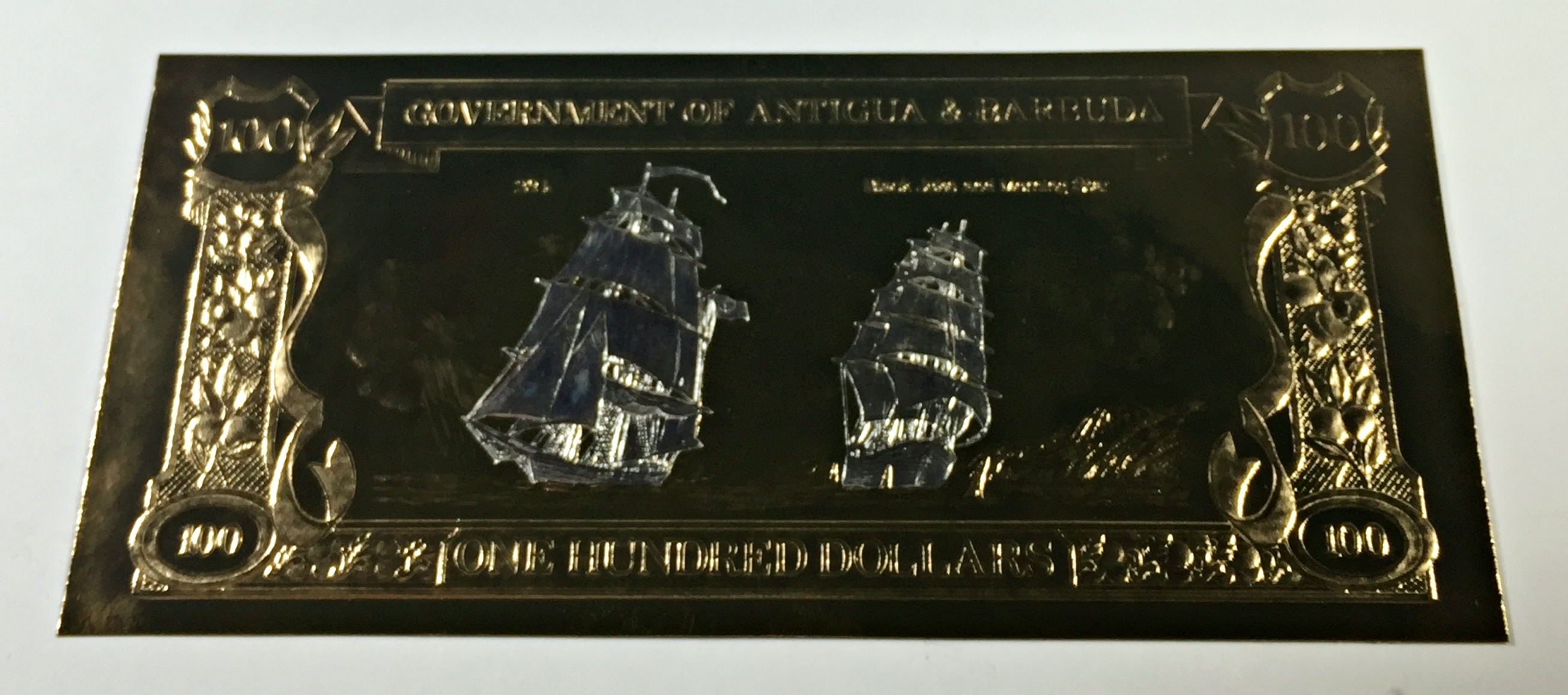 24K Gold and .999 Fine Silver Foil Banknote*Legal Tender of Antigua and ...