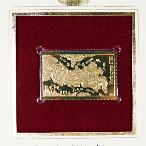 24K Gold Foil Stamp of Original 18c Battle of Yorktown Stamp and FDC ...