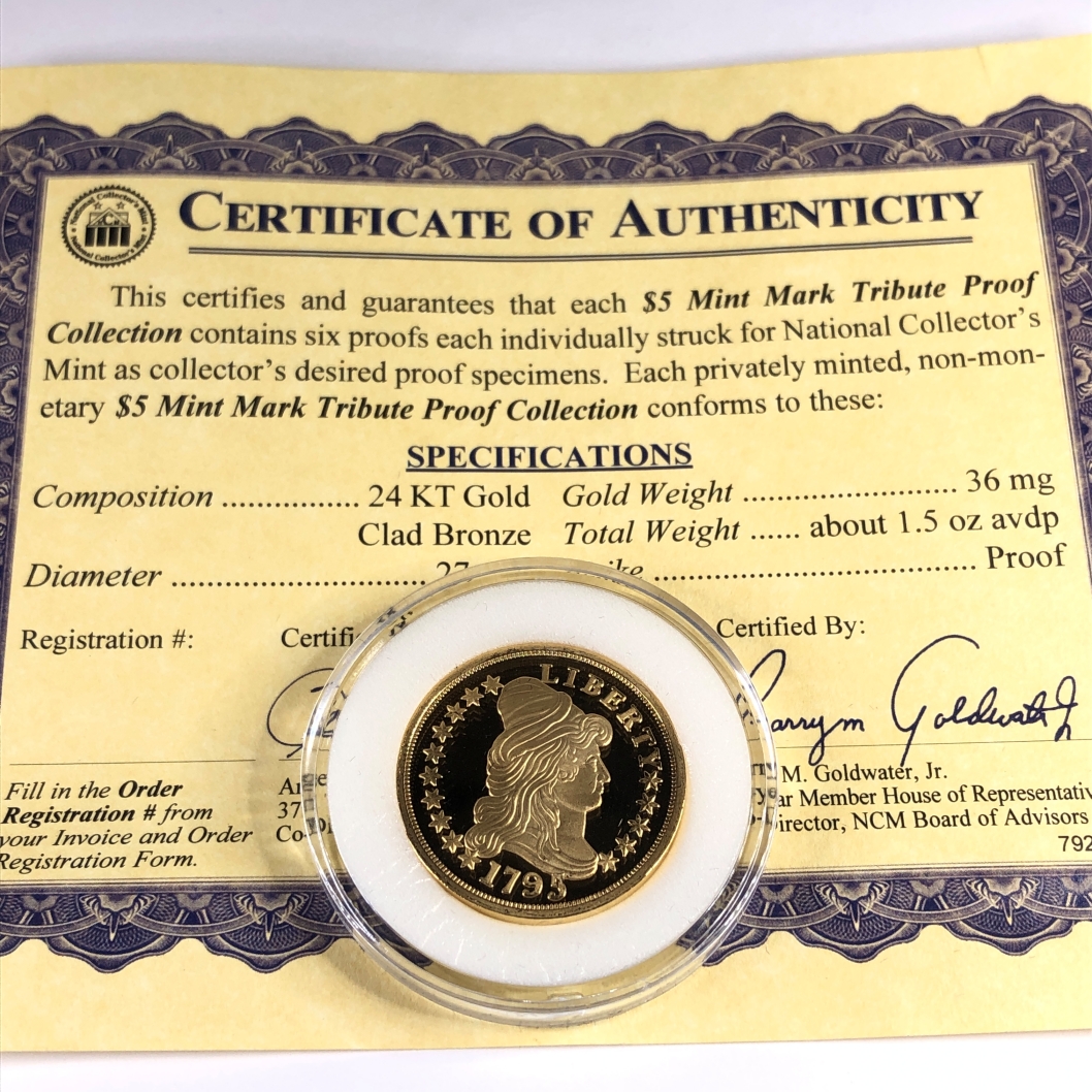 24K Gold Layered 1795 Capped Bust Quarter Eagle Replica*Proof DCAM*In ...