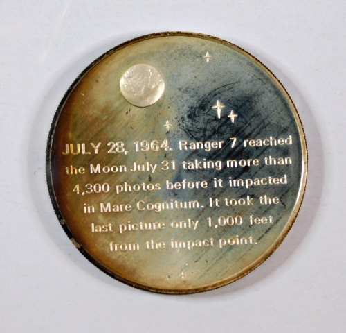 27 Grams Proof Sterling Silver Space Medallion*Ranger VII*America's ...