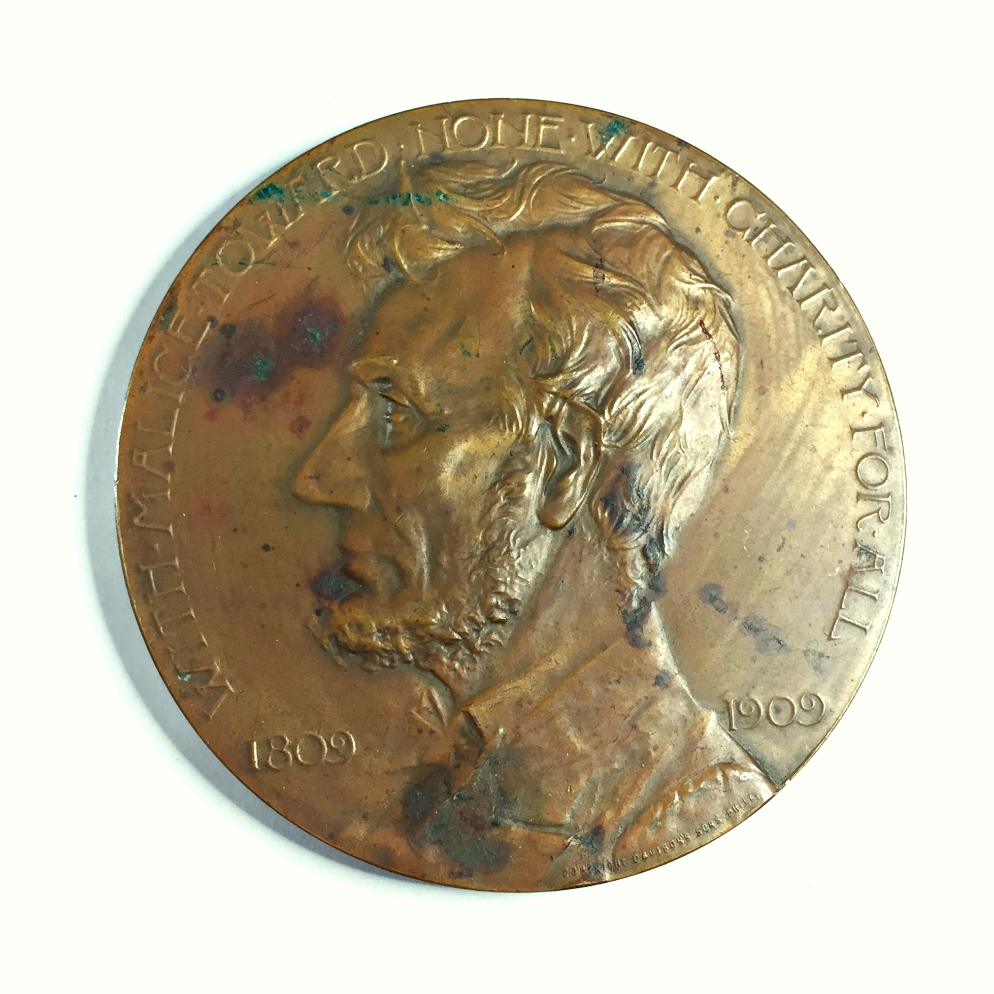 3" Copper Medallion of Abraham Lincoln | Property Room