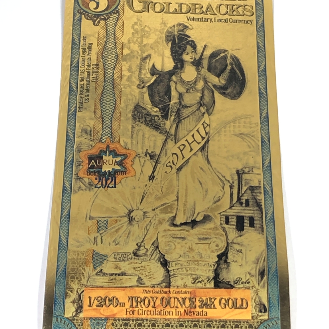 5 Nevada Goldbacks*1/200th Troy Ounces of 24K Gold*For Circulation in ...