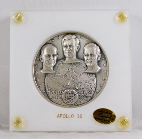 5 oz .999 Fine Silver Apollo 16 Medal*High Relief*Mattingly, Young and ...