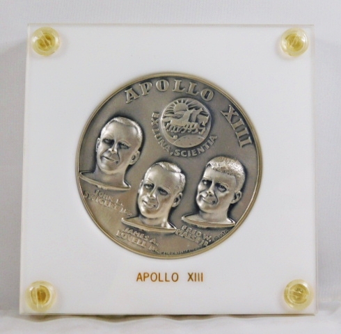 5 oz .999 Fine Silver Apollo XIII Medal*High Relief*Swigert, Lovell and ...