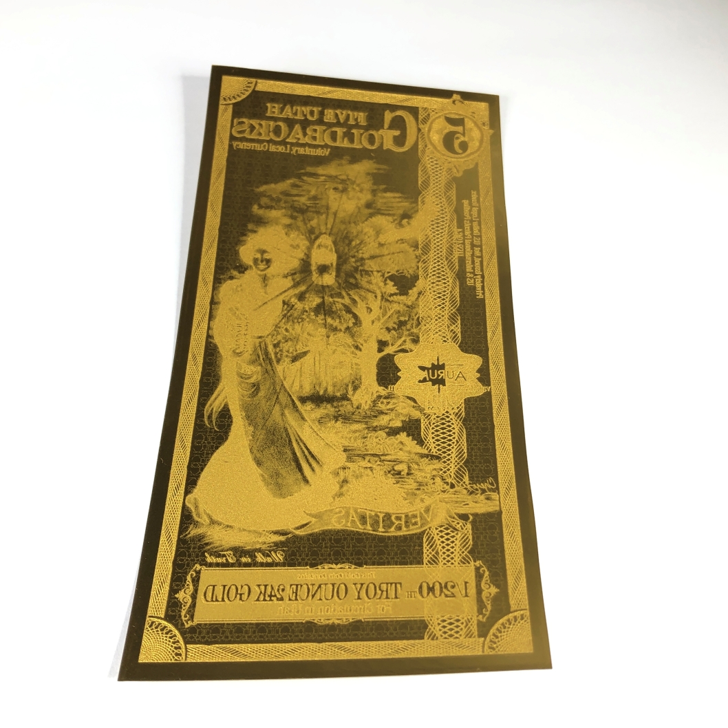 5 Utah Goldbacks*1/200th Troy Ounces of 24K Gold*For Circulation in ...