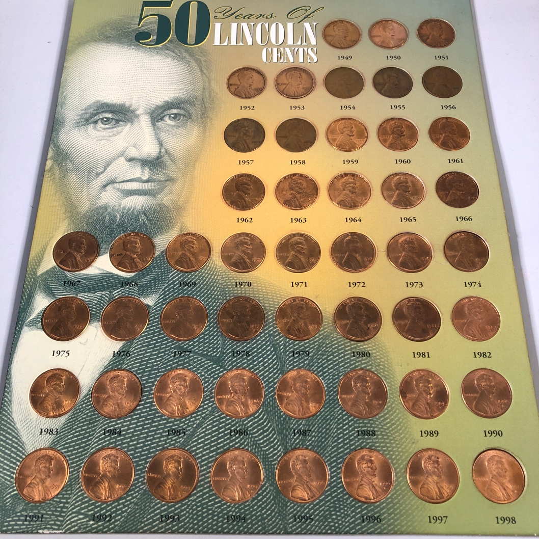 50 Years of Lincoln Cents*1949 - 1998 High Grade Red Wheat and Memorial ...