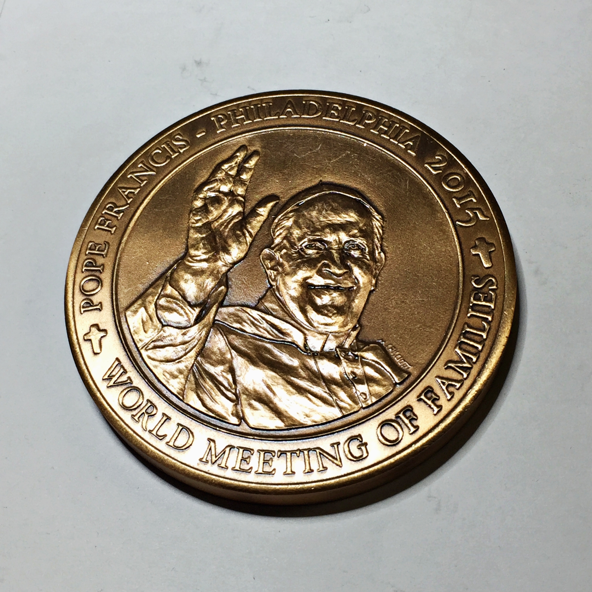 7.7oz High Relief Bronze Medallion*3" Diameter*Commemorating Pope ...