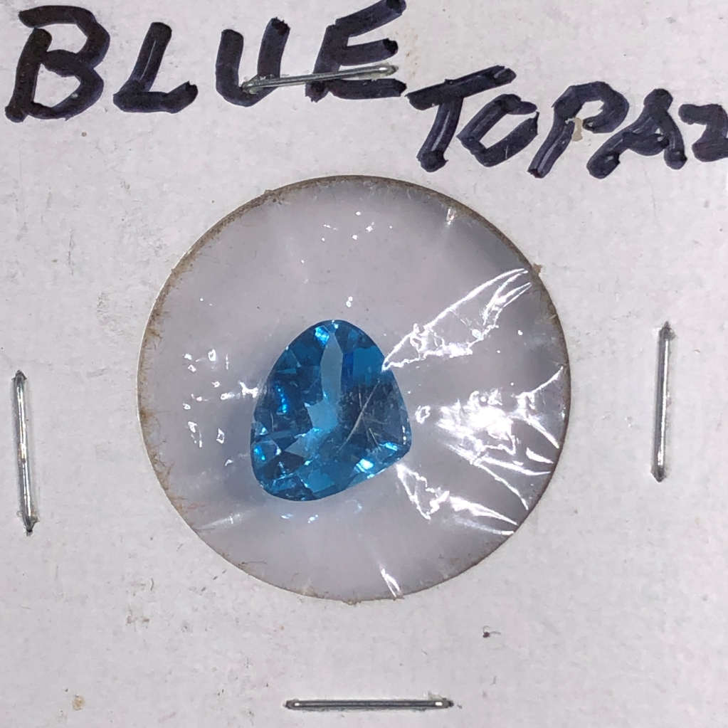7mm x 7mm Heart Shaped Blue Topaz Gem Stone | Property Room