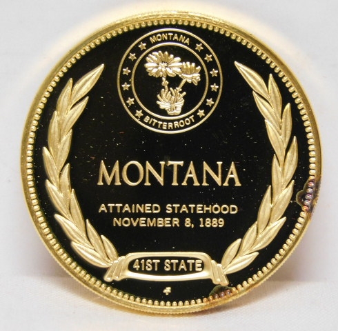 24K Gold on 1+ oz .925 Sterling Silver State of Montana - The Treasure ...