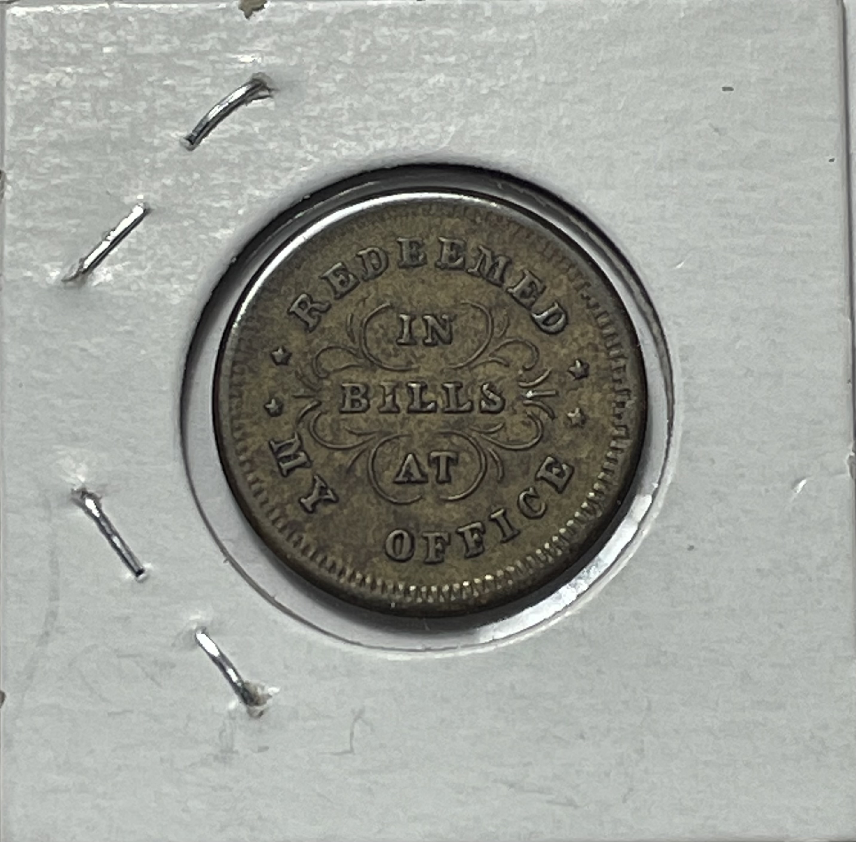 1861-1865 Civil War Store Card Token - Oliver B. Miller - Troy, New ...