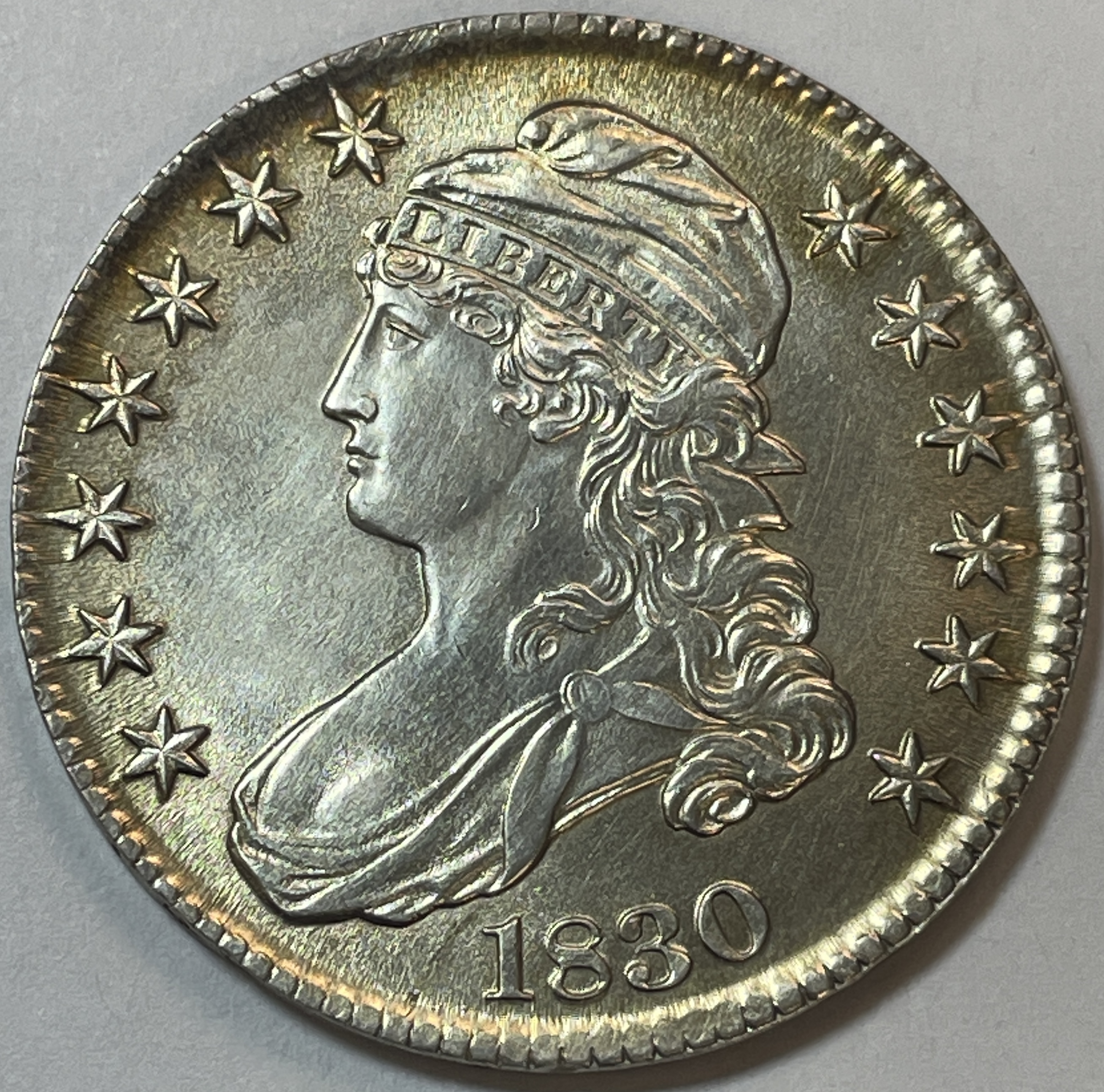 HIGH GRADE 1830 Capped Bust Silver Half Dollar | Property Room