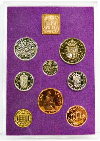 1970 Coinage of Great Britain and Northern Ireland - 8 Coin Set in Display Case | Property Room