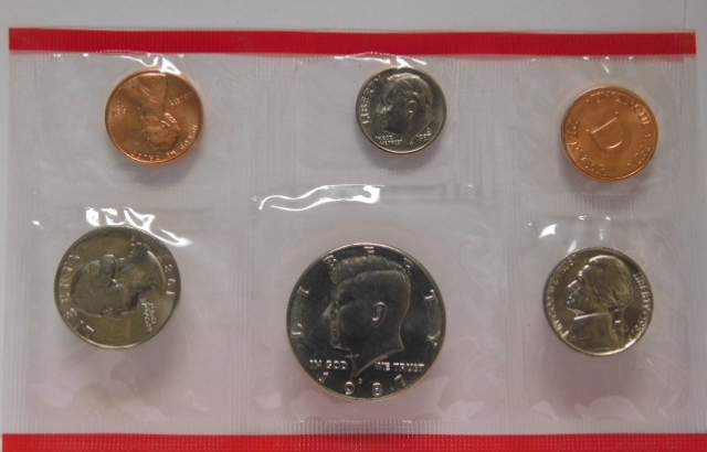 1987 US Mint Uncirculated Coin Set - Both Philadelphia and Denver Mint ...