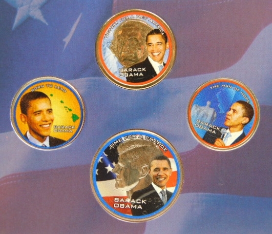 The Barack Obama Presidential Coin Collection - Three Colorized Quarter ...