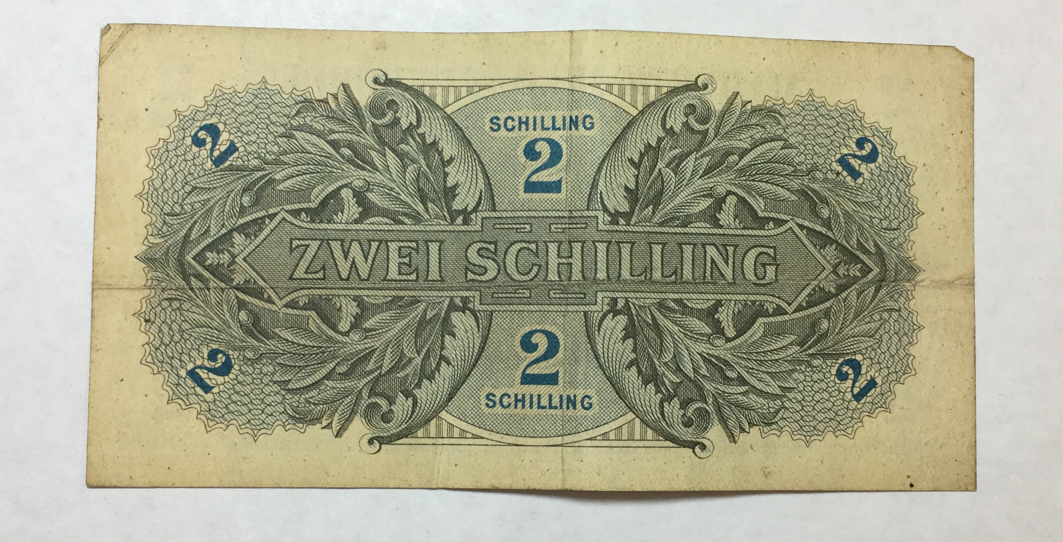 1944 Austria 2 Shilling World War II Allied Military Currency Note ...