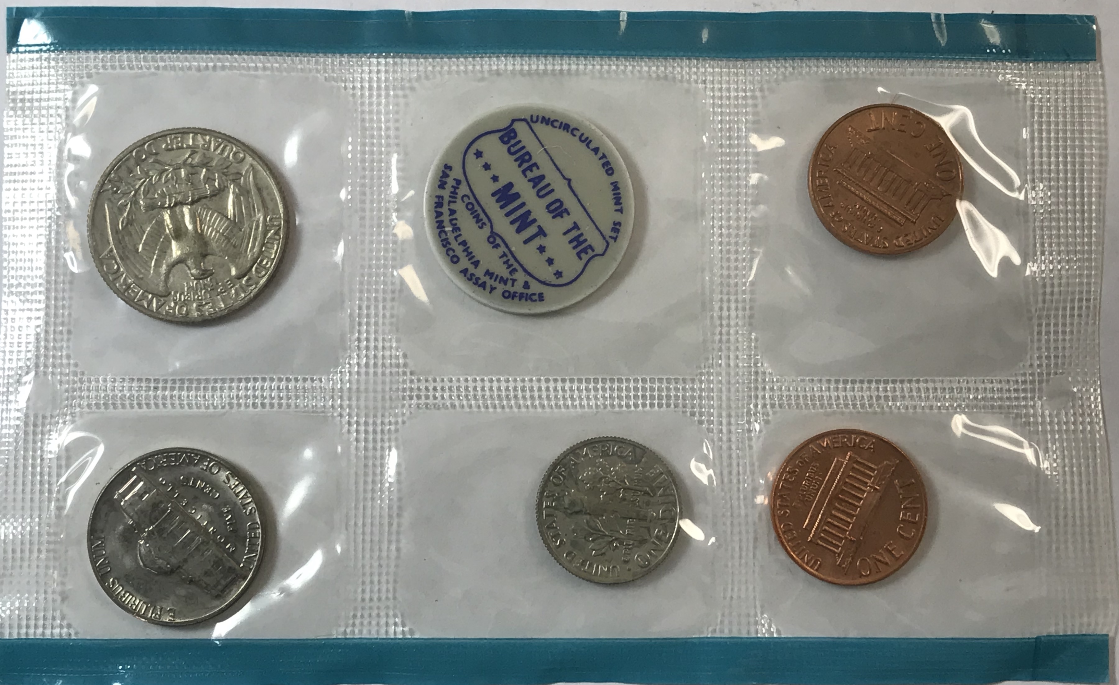 1969 U.S. Silver Mint Set in Original Mint Packaging and Envelope ...