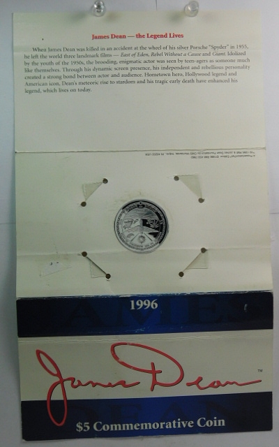 1996 $5 James Dean Commemorative Coin | Property Room