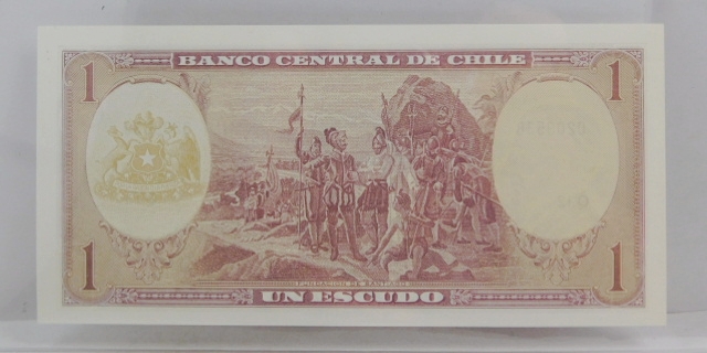 Chile Central Bank "1 Escudo" Uncirculated Note | Property Room