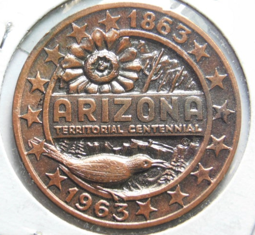 1863-1963 Arizona Territorial Centennial Commemorative Coin/Medal ...