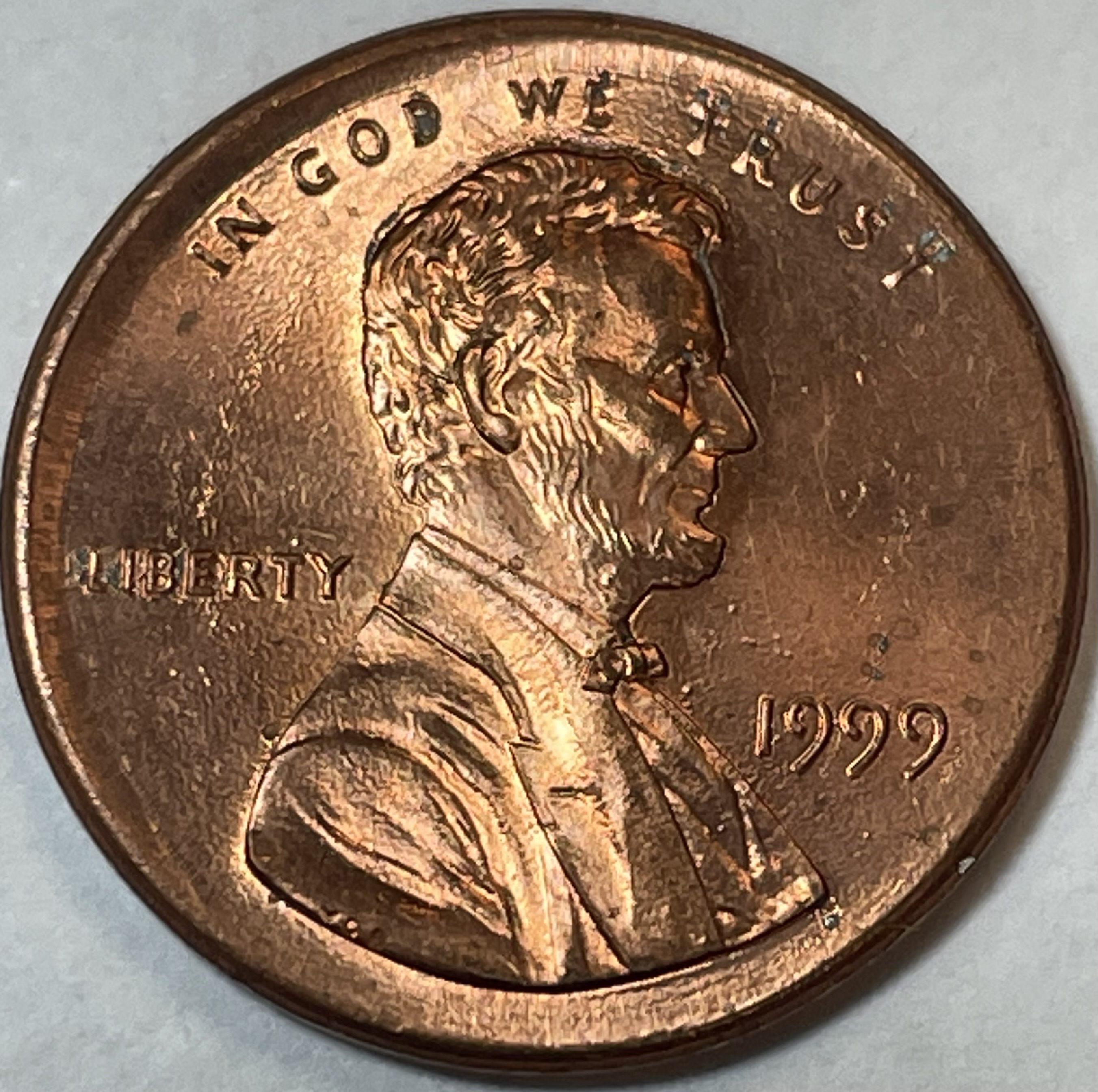 MINT ERROR 1999 Lincoln Memorial Cent BROADSTRUCK ERROR | Property Room