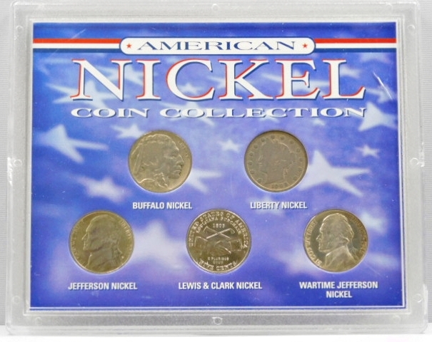 American Nickel Coin Collection (5) Different Nickel Designs: (1) 1908 ...