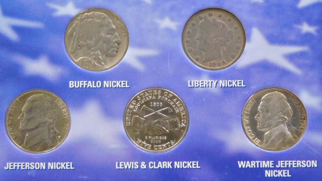 American Nickel Coin Collection (5) Different Nickel Designs: (1) 1908 ...