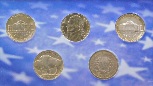 American Nickel Coin Collection (5) Different Nickel Designs: (1) 1908 ...