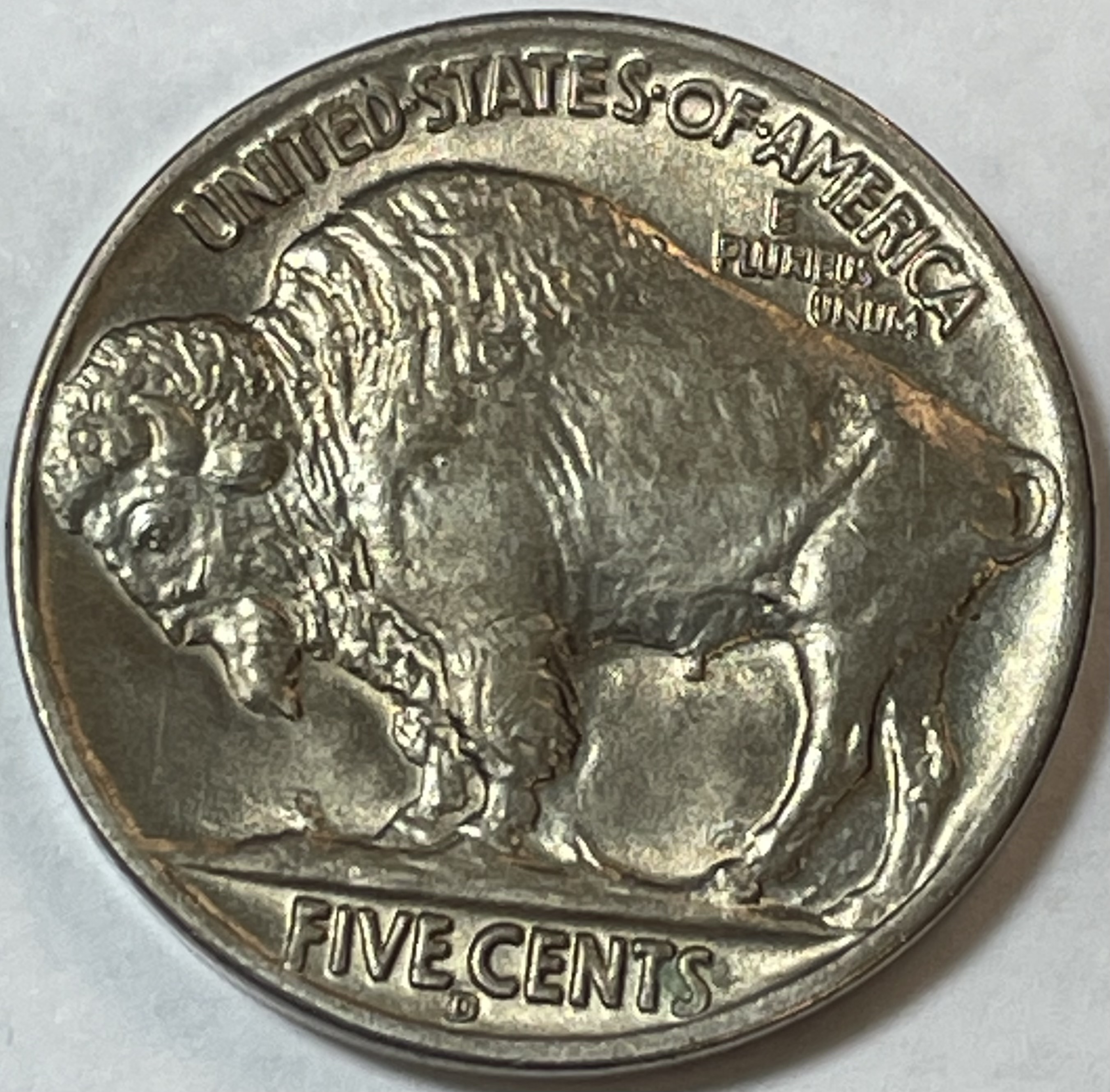 HIGH GRADE MINT ERROR 1938-D/D Doubled Mint Mark Buffalo Nickel w ...