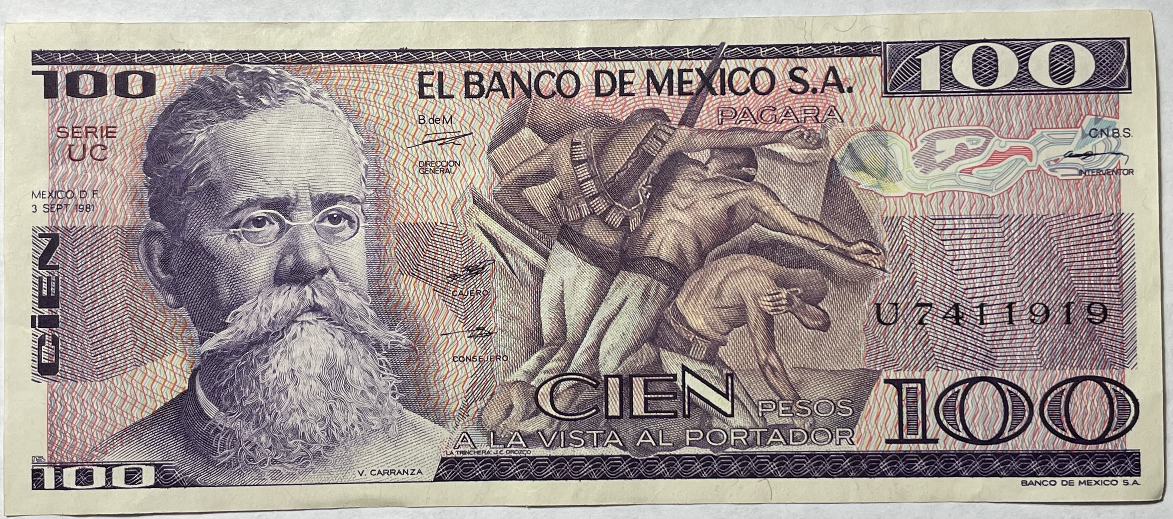 1981 Mexico 100 Pesos Bank Note - High Grade | Property Room
