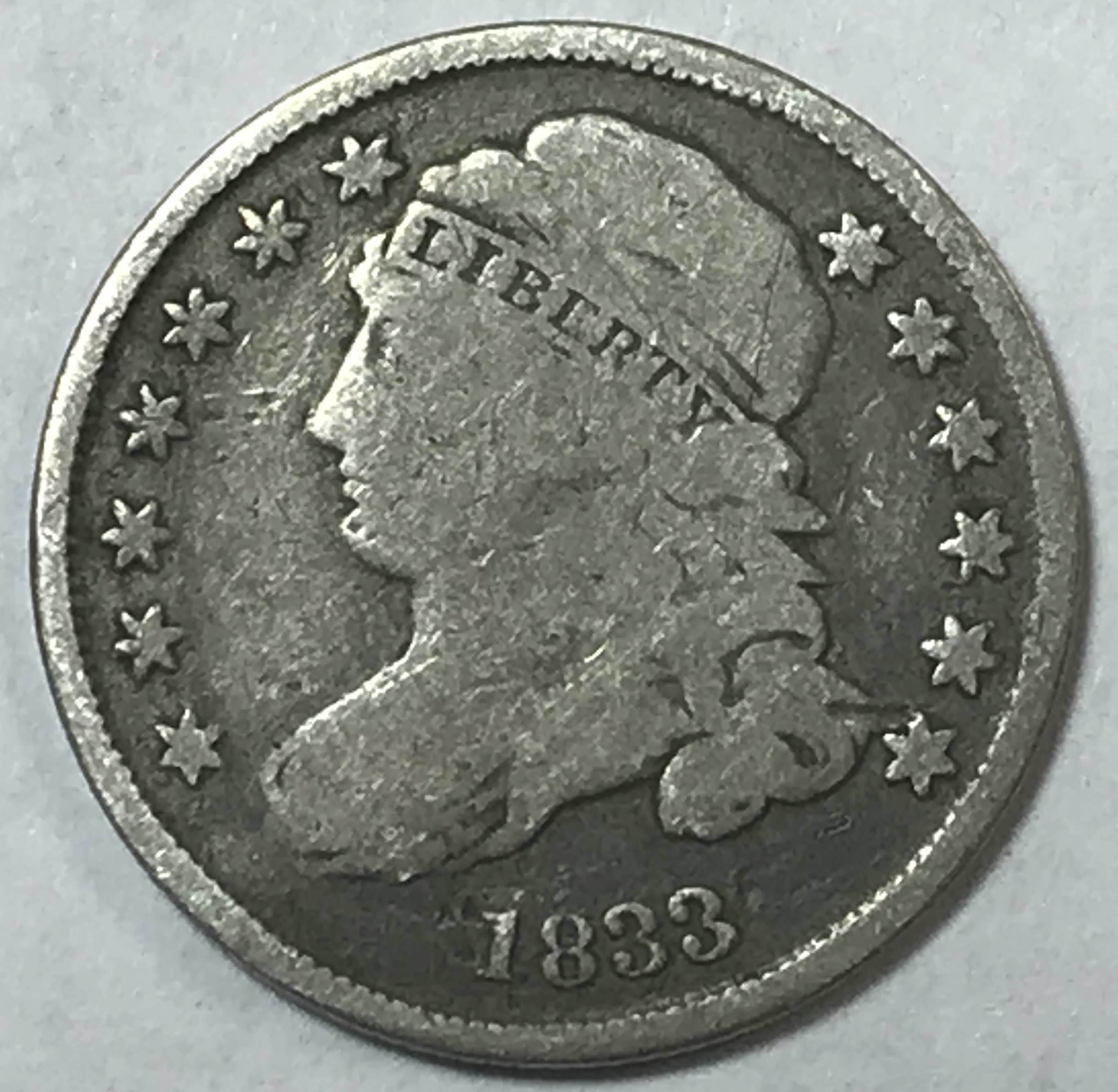 1833 Capped Bust Dime - Full Liberty - 185 Year Old Silver Coin ...