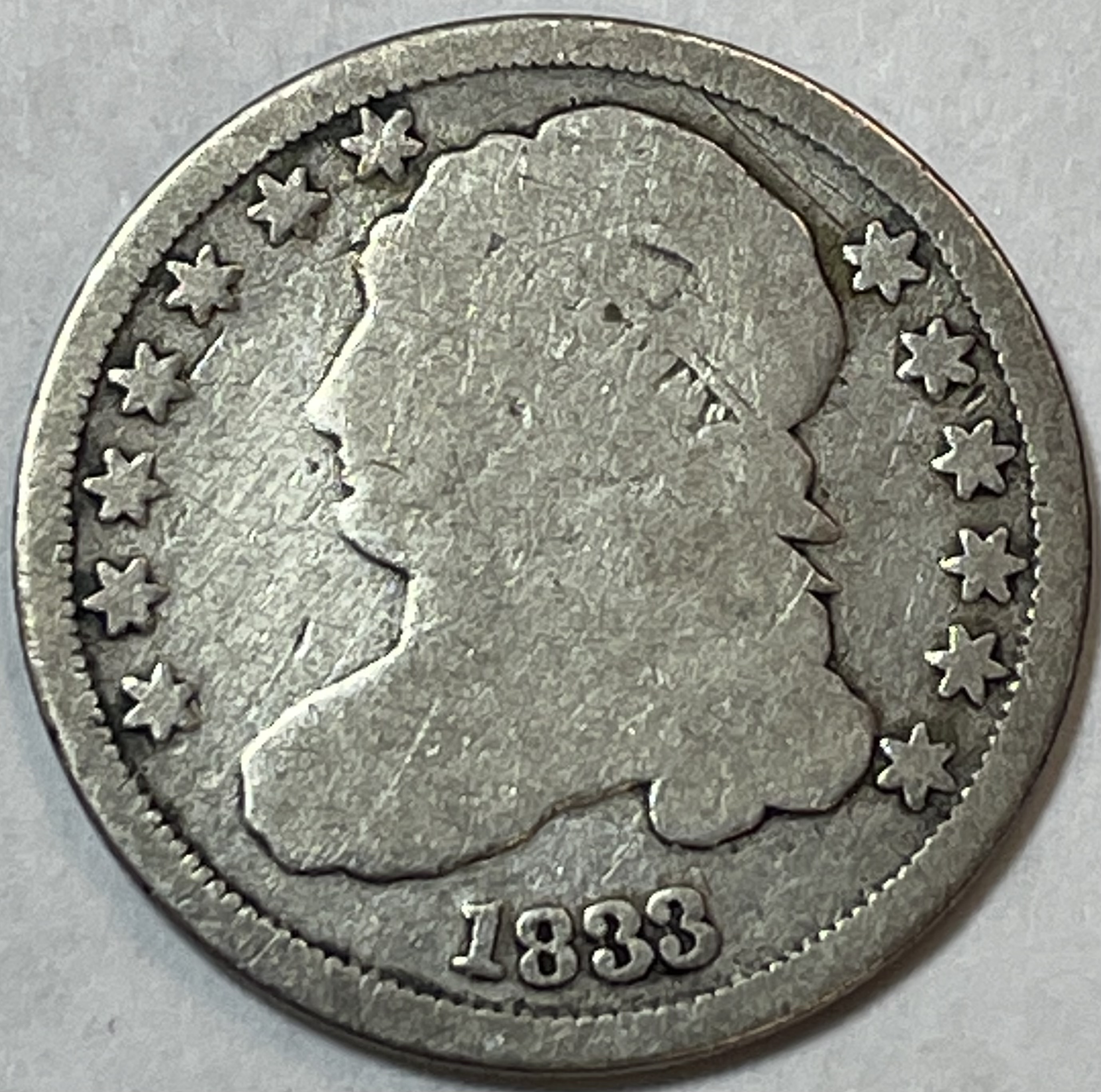 1833 Capped Bust Silver Dime | Property Room