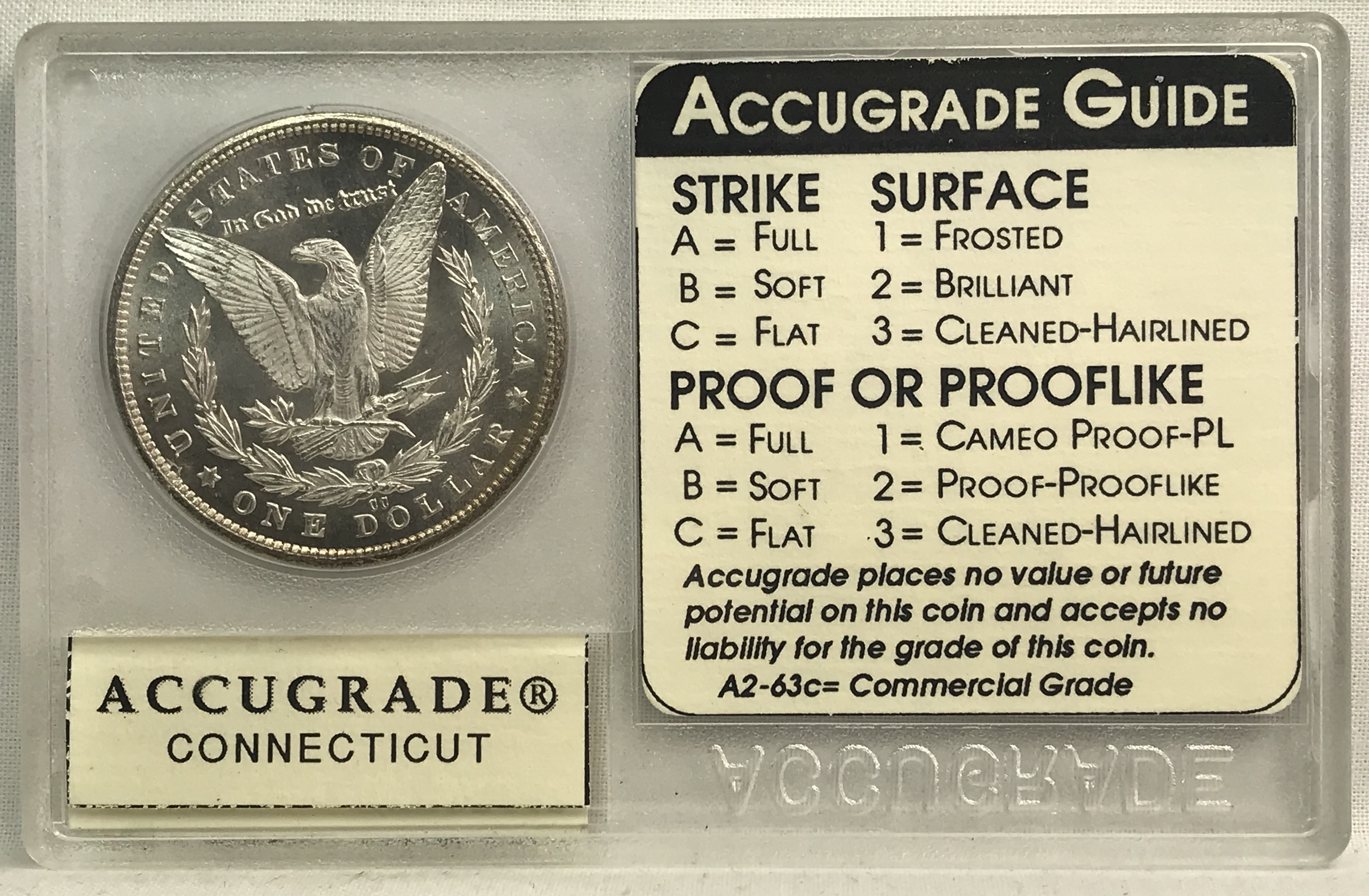 1881-CC Carson City Minted Morgan Silver Dollar Accugrade Graded MS65 ...