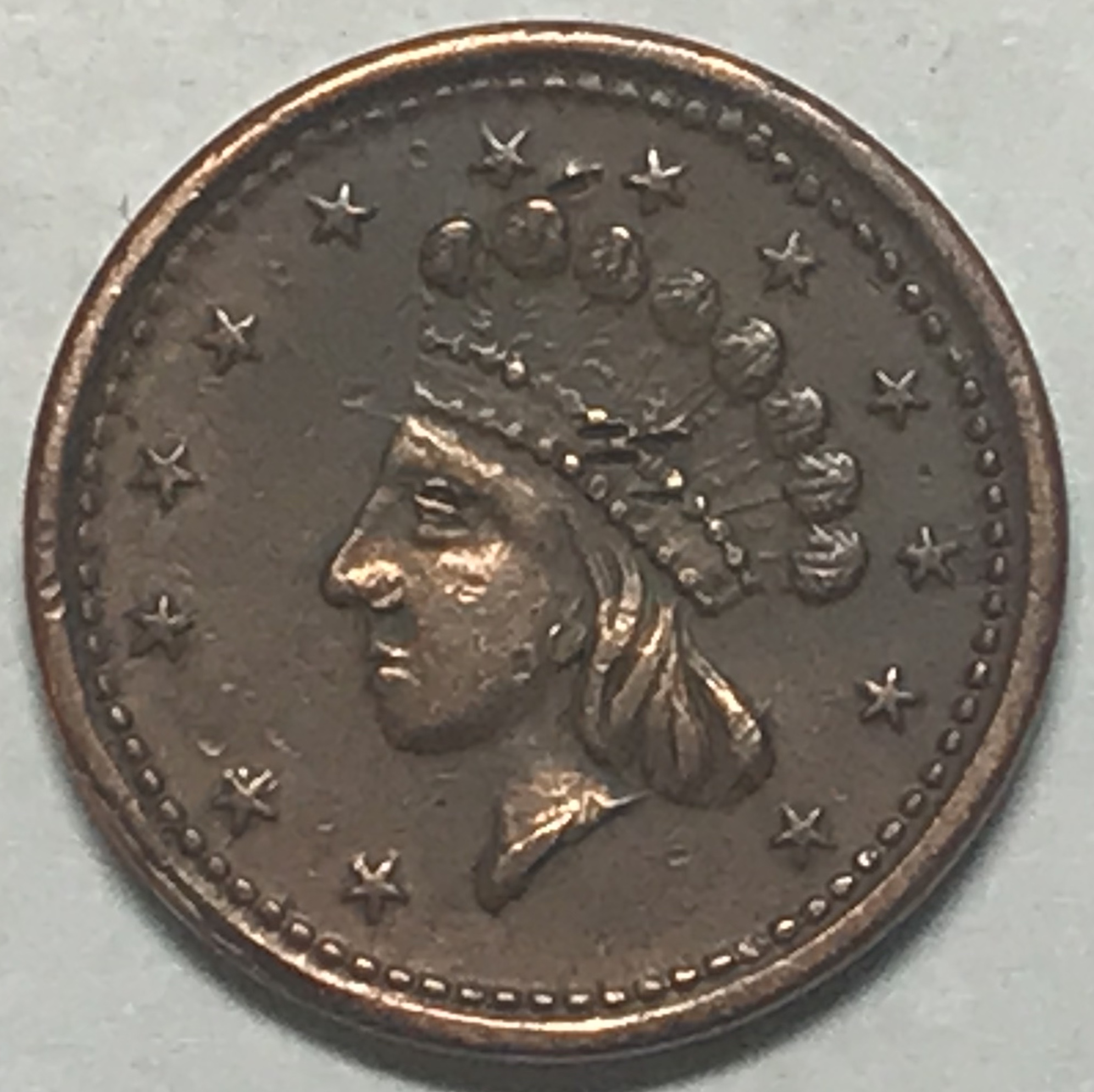 1864 Civil War Token - Indian Head - Union Forever | Property Room
