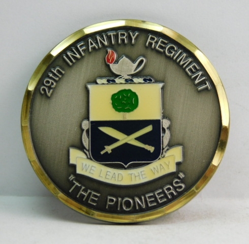 Challenge Coin - 29th Infantry Regiment - The Pioneers - 1.75" Diameter ...