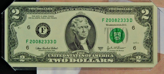Series 2003A United States Two-Dollar ($2) Uncirculated Atlanta Note ...
