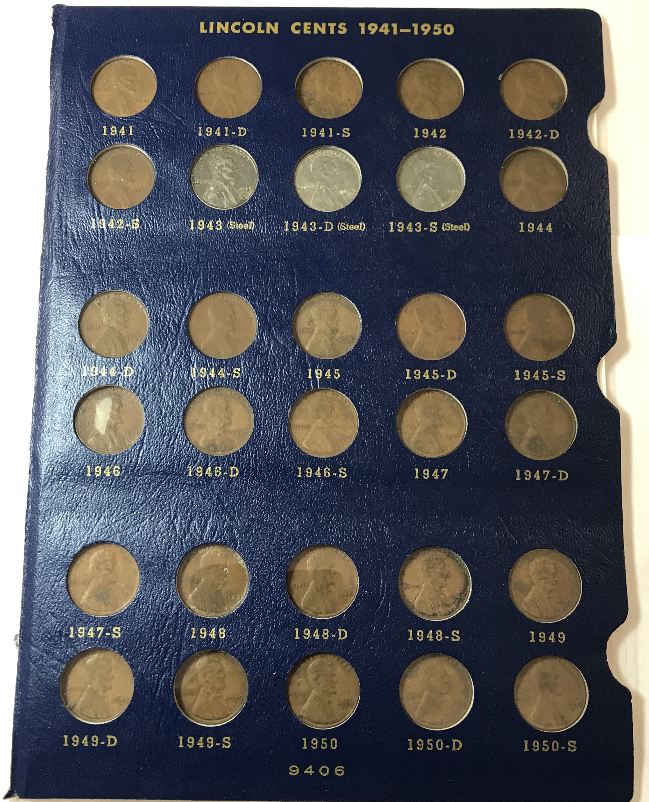 Lincoln Cent Collection from 1941-1950S - Includes WWII Steel Cents ...