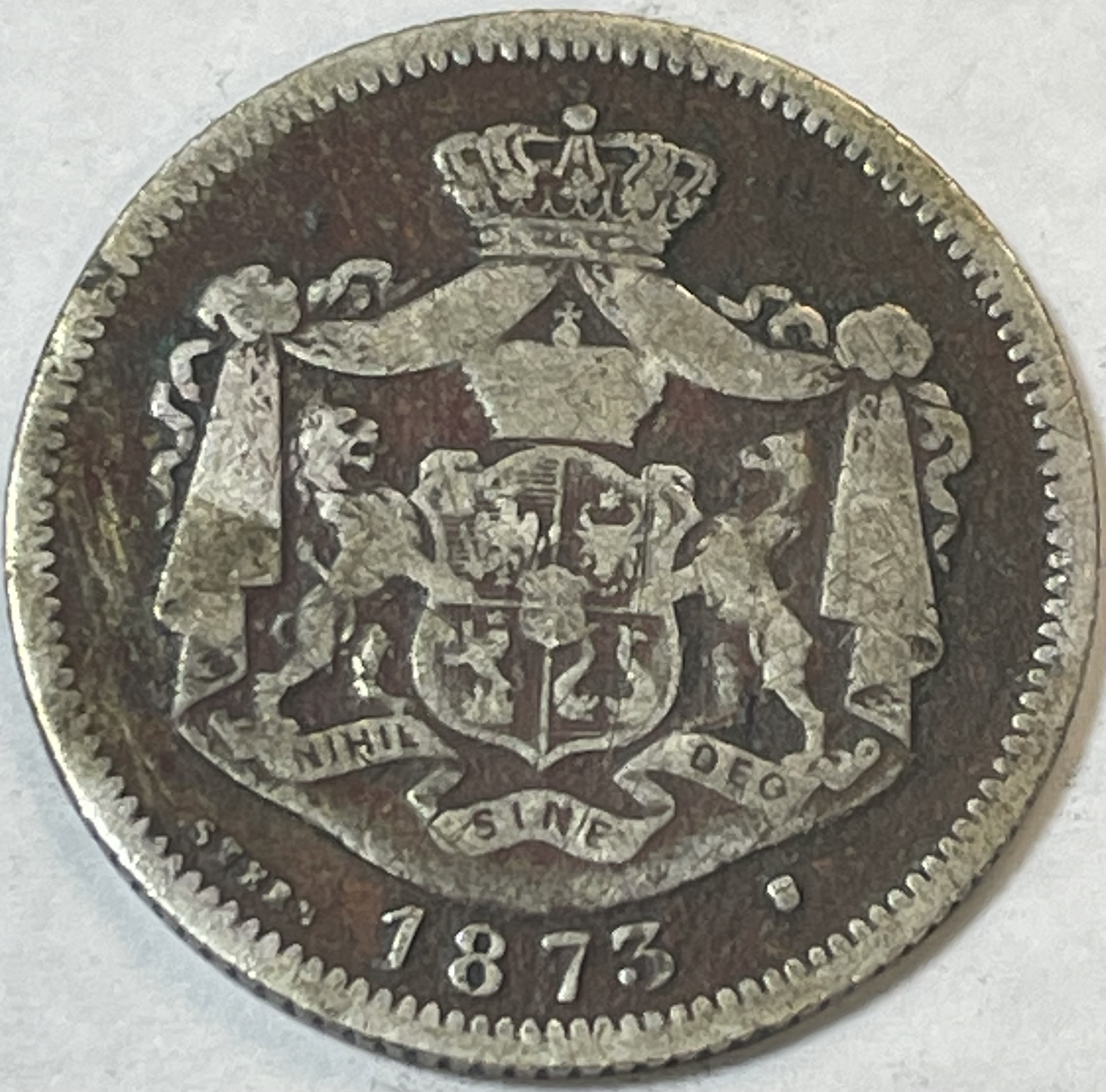 1873 Romania Silver 1 Leu - First Year of Issue | Property Room
