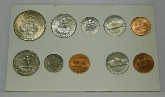 United States Coins for the Year 1968 - 10 Coin Set - Coins are from ...