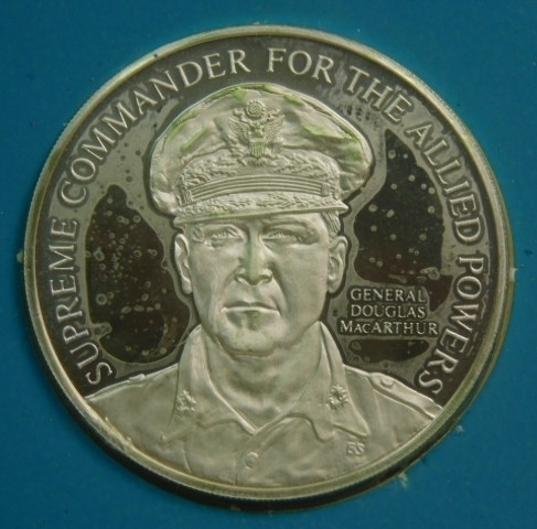 Solid Sterling Silver Coin/Medal - MacArthur Memorial Foundation - 25th ...