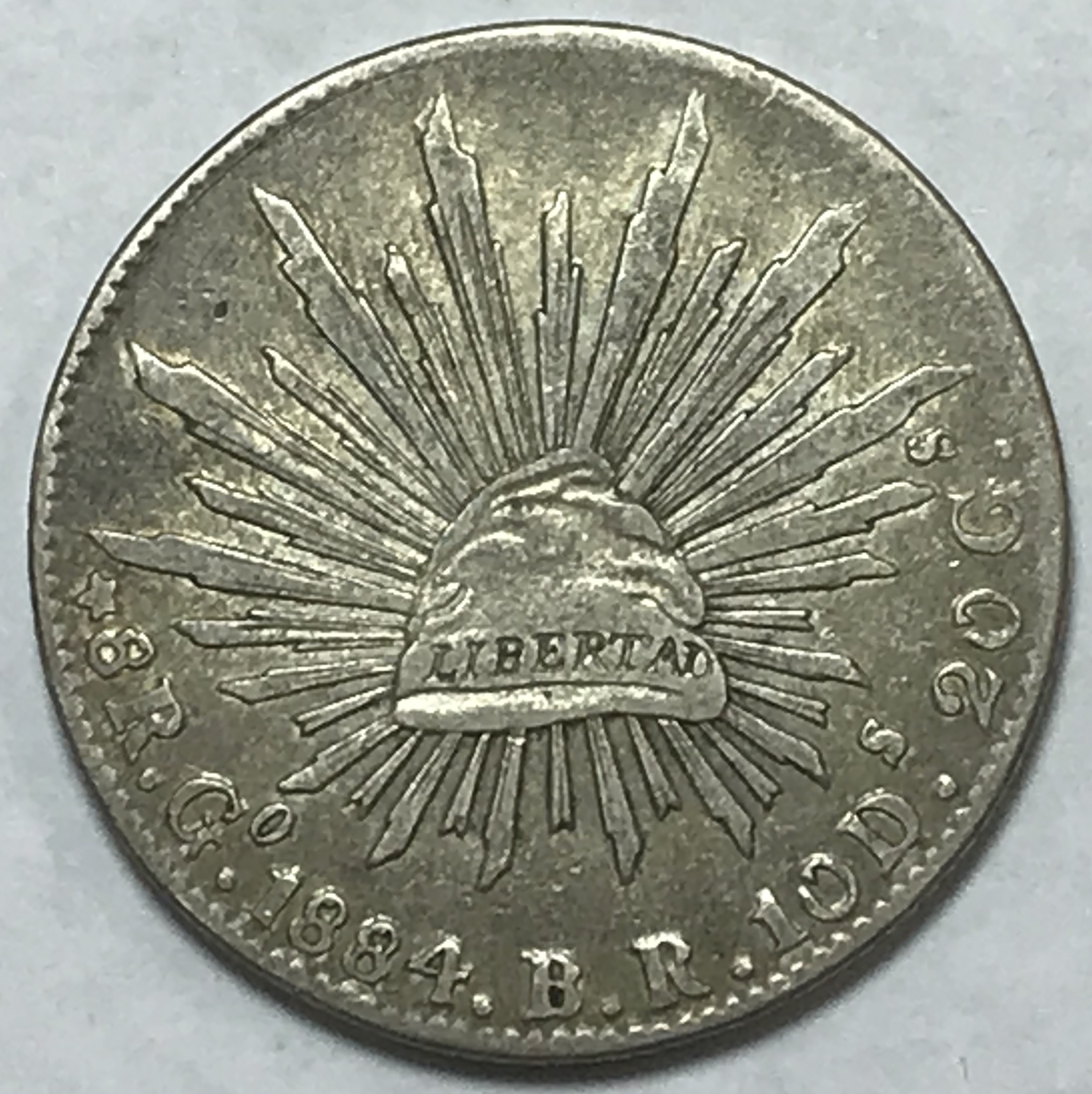 1884 Mexico Silver 8 Reales - Guanajuato | Property Room