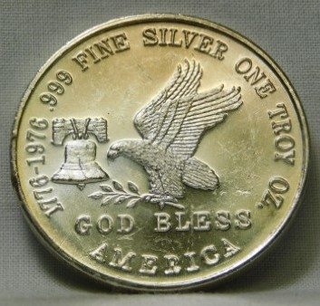 1776-1976 One Troy Ounce .999 Fine Silver Proof Round - Tri State ...