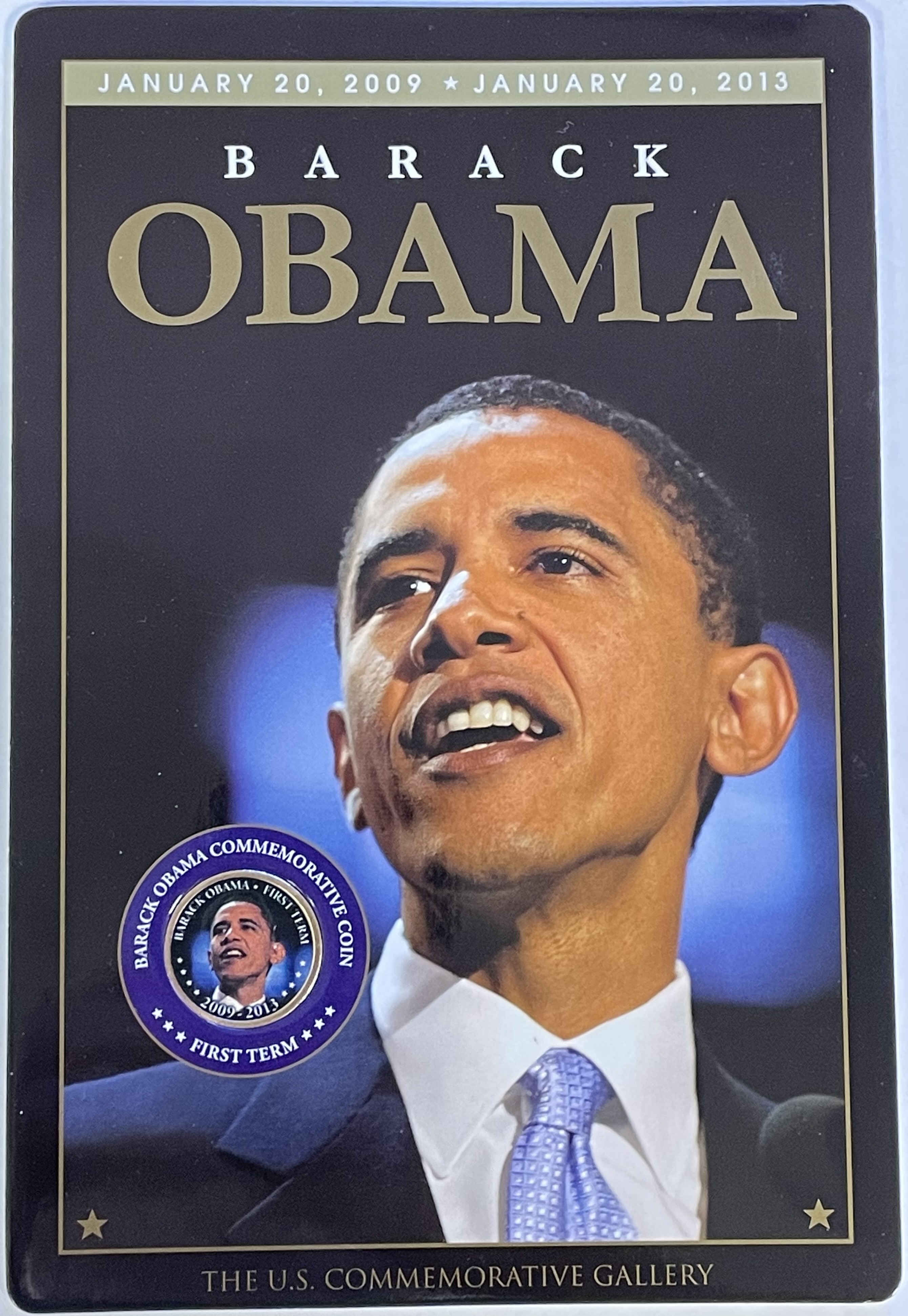 2009 Barak Obama First Presidential Term Commemorative Coin Colorized ...